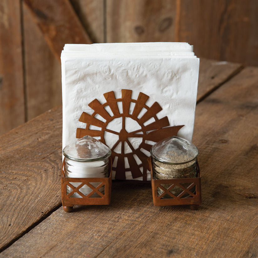 Rustic Windmill & Silo Holder Set - Buy Now | Countryside Home Decor